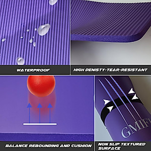 GMIFUN Small Yoga Knee Pad Cushion Extra Thick,Support for Knees, Head, Wrists and Elbows,Exercise Mini Mat with Strap and Carrier Bag Purple