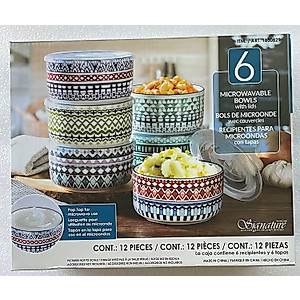 Signature 6-Piece Stoneware Bowl Set with Vented Lids