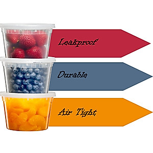 Mr. Miracle Deli Containers with Lids - 48 Pack of 16 oz Clear Airtight Reusable Plastic Food and Multi-Purpose Containers - Microwave, Freezer, and Dishwasher Safe