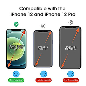 amFilm OneTouch Glass Screen Protector for iPhone 12 6.1"/ iPhone 12 Pro 6.1" with Easy Installation Kit, Tempered Glass, 2 Pack