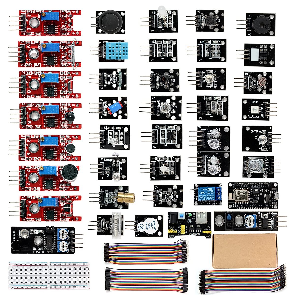 MOKunKung 37 in1 Sensor Kit Individually Packaged Sensors Modules Starter Set for Arduino Raspberry pi R3 Mega2560