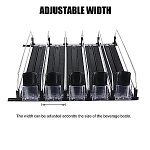 ONCHSH Drink Dispenser for Fridge With Latest Jar Opener Bottle Opener,Automatic Pusher Glide Soda Can Drink Organizer for Refrigerator,Width Ajustable Beverage Self-Pushing-（5，41cm）