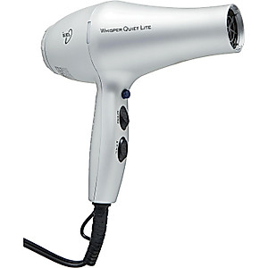 Ion Whisper Quiet Lite Ionic Ceramic Hair Dryer, 1875 Watts, Lightweight, Powerful, 4 Temperatures, 2 Speeds