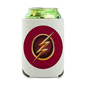 The Flash TV Series Logo Can Cooler - Drink Sleeve Hugger Collapsible Insulator - Beverage Insulated Holder