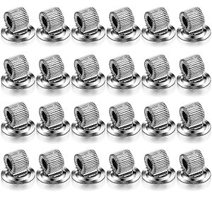 Fulmoon 24 Pcs Pen Holder Clips Manganese Steel Pen Holder Self Adhesive Pen Pencil Organizer with Adjustable Spring Loop for Refrigerator Whiteboard Erase Board Bulletin Map Home Office (Silver)