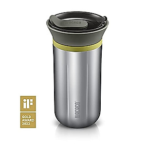 WACACO Cuppamoka Pour-Over Coffee Maker, Portable Drip Coffee Maker with 10 Cone Paper Filters, Manually Operated, Stainless Steel Coffee Brewer, 10 fl oz