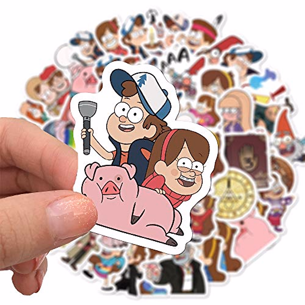 Funny Cartoon Stickers for Travel Case, | 50 PCS | Vinyl Waterproof Stickers for Teen Kid Laptop,Skateboard,Water Bottles,Computer,Phone,Luggage (Gravity Falls)