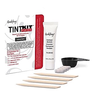Godefroy Hair Color Kit for Spot Coloring, Covers Up Gray Hairs, Natural Black, 4-Application Kit