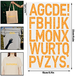 24 Sheets 624 pcs Iron on Letters, Heat Transfer Iron-On Letters for Clothing, T-Shirts and Their Fabrics Printing DIY Craft, Includes Gold, Blue, Black, White