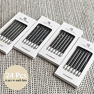 APLUSELECTION 24 Count Black Gold Long Thin Birthday Candles for Cake, Black Cake Candles Decoration for Birthday Parties, Wedding Decorations, Party Candles