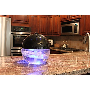 EcoGecko Earth Globe Air Revitalizer, Air Freshener, Room Aromatizer, Aroma and Essential Oil Diffuser with 10ML Lavender Oil (Black)