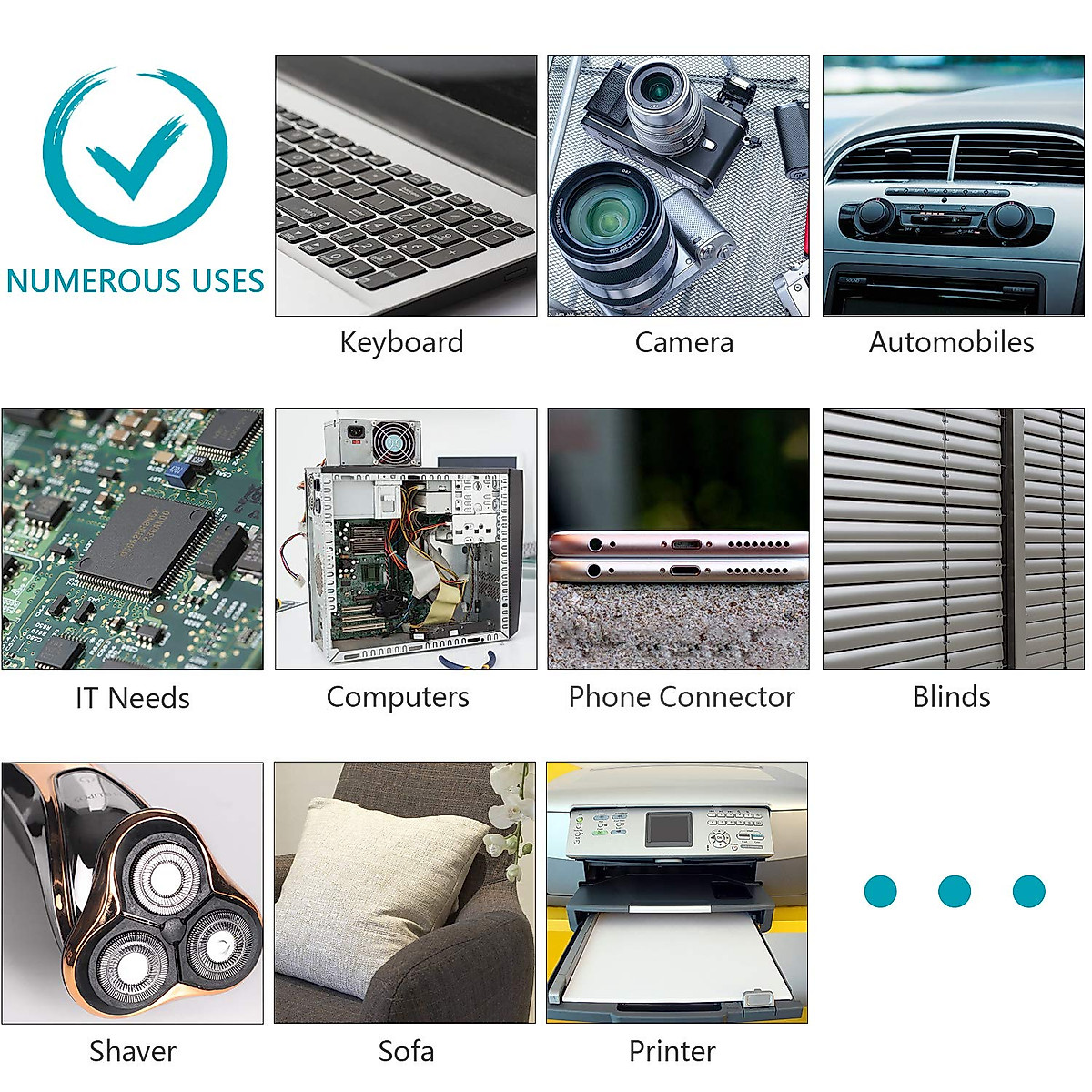 Electric Air Duster for Keyboard Cleaning, Rechargeable 6000mAh Battery, Cordless, Powerful, Energy-Efficient, Replaces Compressed Gas Cans, Air Blower for Electronics, Computers