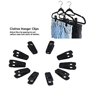 Hangers Clips, Hanger Clips Eco-Friendly for Pants for Suit Skirt(Black)
