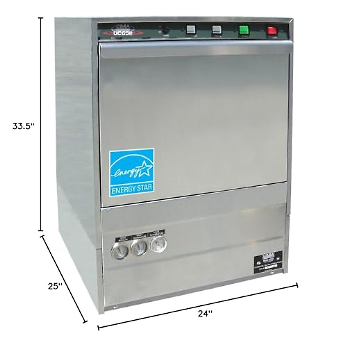 CMA UC65E High Temp 14-1/2" Opening Undercounter Dishwasher | 30 Racks/Hr