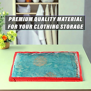 Arts Of India Set of 10 Transparent Garment Storage Bag, Saree Cover, Single Packing Saree Cover, Saree Bag, Sari Storage Bag, Wardrobe Organiser, Clothes Storage Bag, Indian Wedding Gift Packing.