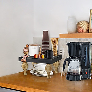 Ameuphercy Decorative Tray Riser Display Stand for Coffee Bar Table Decor Rustic Centerpiece Tray Counter Organizer for Kitchen Farmhouse Pedestal Stand Farmhouse