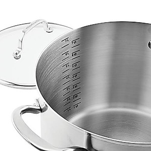 KitchenAid 3-Ply Base Brushed Stainless Steel Stock Pot/Stockpot with Lid, 8 Quart