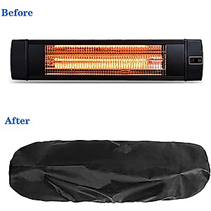 Wall-Mounted Patio Heater Cover - Black 36.5''L *9.5''H *6.5 '' W Electric Heater Cover,420D Oxford Waterproof Dustproof Infrared Heater Covers for Indoor Outdoor Garage Backyard Hanging Patio Heaters