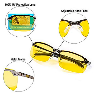 Night Driving Glasses Anti Glare Polarized With Stylish Case - Night Vision/ Tac Glasses - for Driving - Nighttime Glasses