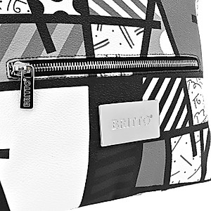 BRITTO® Vegan Leather Small Backpack - Black Landscape