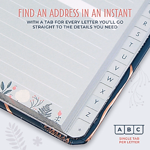 Boxclever Press Small Address Book with Over 400 Spaces! Hardcover Address Book with Alphabetical Tabs, Pocket & Change of Address Labels. Stunning Address Books - 8 x 5''