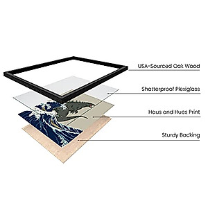 HAUS AND HUES Framed Japanese Art Wall Decor Japanese Wall Art for Boys Room, Japanese Style Wall Art, Movie Prints Painting and Posters for Walls (Black Framed, 12x16)