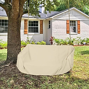 YHINGG Porch Swing Cover 61Inch Waterproof Hanging Outdoor Swing Chair Cover Garden Hammock Chair Cover Patio Furniture Covers (Beige)