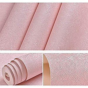 Cohoo Home Silk Pink Peel and Stick Wallpaper Self Adhesive Removable Pink Wallpaper Stick and Peel Pink Wall Paper Pink Contact Paper for Cabinets Bedroom Drawer Liner Wall Sticker 15.7" ×118"