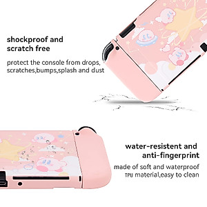 Cute Kirby Switch OLED Case | Dockable Protective Case Compatible with Switch OLED,Anti-Scratch and Shock-Absorption Design Soft TPU Cover-Yellow