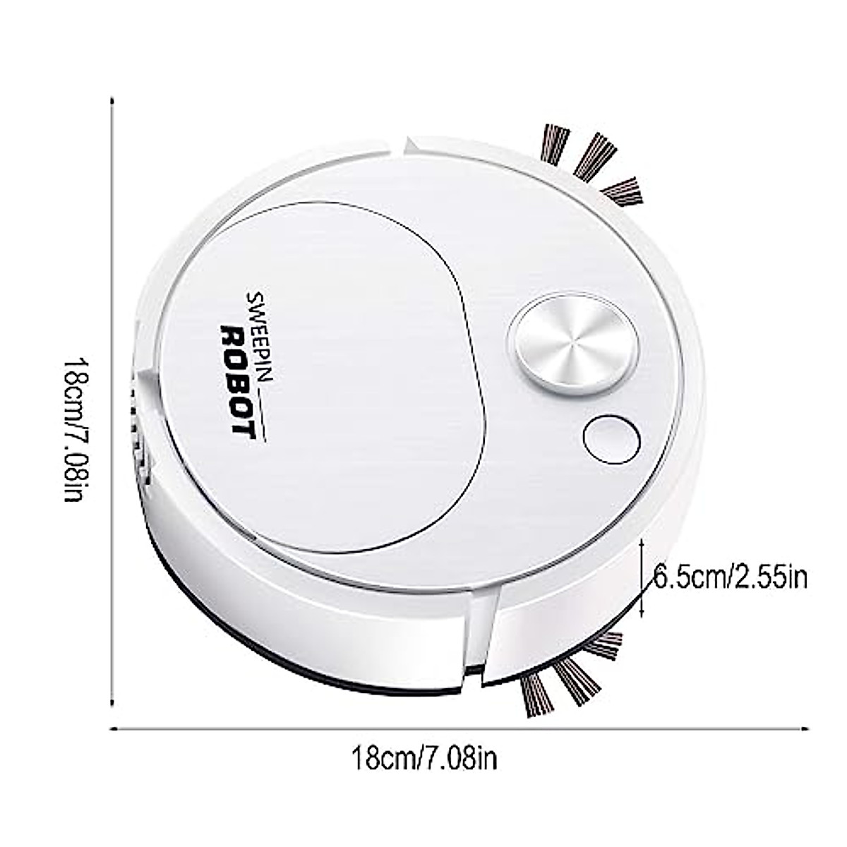 Thin Robot Hoovver, Rechargeable Mini Robot Vacuum Cleaner, Floor Cleaner Robot with Charging Cable Multifunctional Sweeping Robot for Home Cleaning