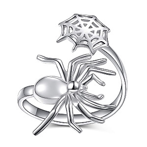 Alphm S925 Sterling Silver Spider Ring for Women Witch Rings Jewelry Gift