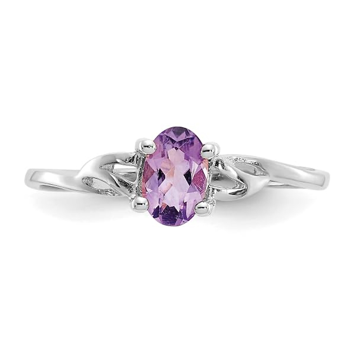 IceCarats 10K White Gold Purple Amethyst Ring Gemstone Band February Birthstone Jewelry Size 7