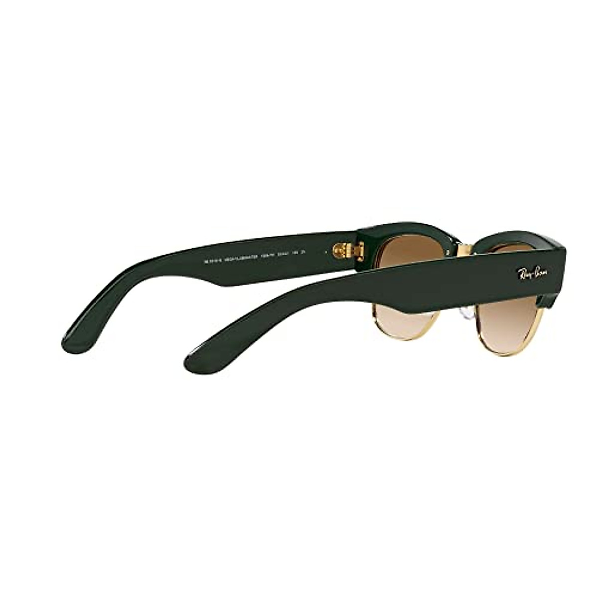 Ray-Ban Unisex Sunglasses Green On Gold Frame, Light Brown Lenses, 53MM