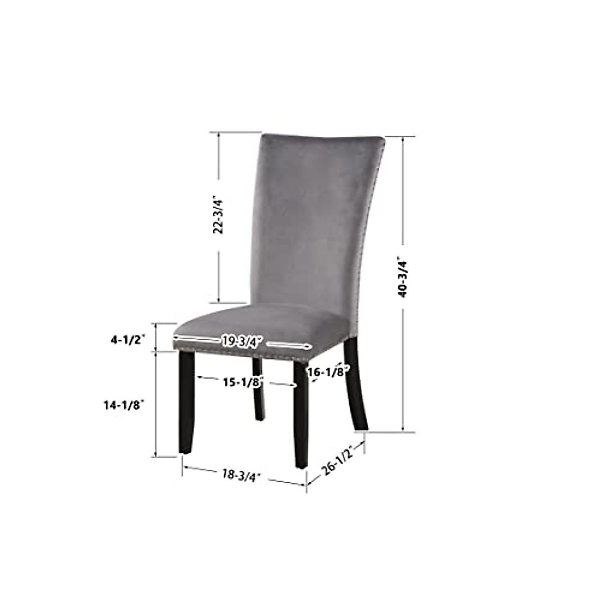 Homsof 7-Piece Set with 1 Faux Marble Dining Rectangular Table and 6 Upholstered-Seat Chairs, Gray+White 3