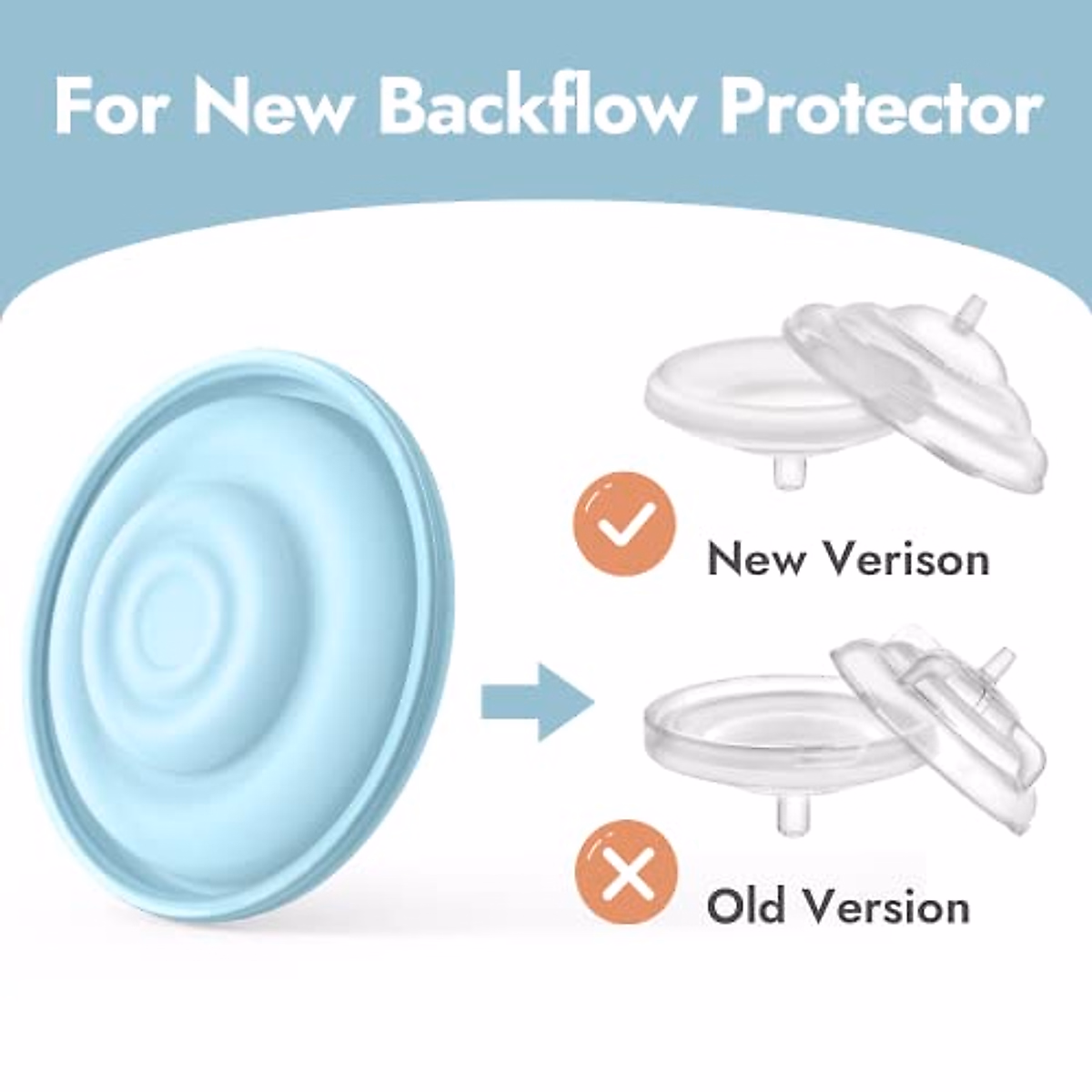 [8-Count] Papablic Duckbill Valves and Silicone Membrane Compatible with Spectra S1, S2 and 9 Plus Breastpumps, Not Original Spectra Pump Parts, BPA/DEHP Free, Blue