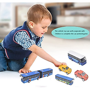 Ailejia Die Cast Metal Toy Cars Set of 5, New York City Bus and Vehicle for Boys Girls Birthday Gift