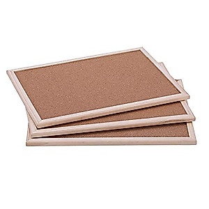 7777777 4Pcs Bulletin Board Cork Board Conference Message Board Wood Frame Photo Wall 50X40cm