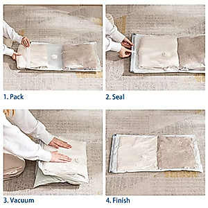 CLEVHOM Vacuum Storage Bags Combo 15 Pack, Vacuum Sealer Bags for Clothes and Beddings, 3 Hanging /3 Cube /3 Medium / 3 Small /3 Roll, Closet Organizers and Storage