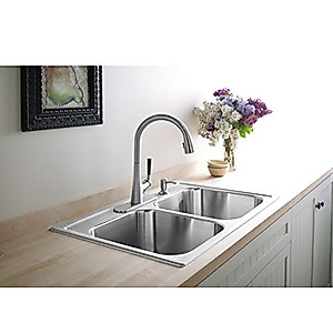 Kohler R3847-4-NA Toccata 22"x33" Double-Basin Stainless Steel Drop-in 4 Hole Kitchen Sink