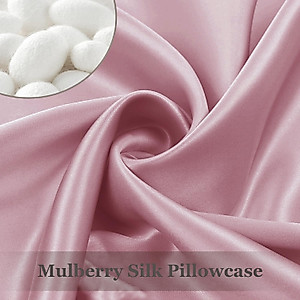 Adubor Silk Pillowcase - Mulberry Silk Pillow Case, 23 Momme 6A Grade Fibers, 900 Thread Count, Silk Pillow Cases for Hair and Skin Health, with Hidden Zipper (Standard 20''×26'', Pink, 1PC)