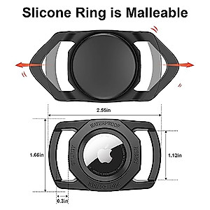 SANKALA Waterproof Airtag Case for Dog Collar, [4 Pack] Airtag Dog Collar Holder, TPU & Silicone Full Body Covered Anti-Lost Apple Air Tag Collar Holder Protective Airtag Case for Pet Collar