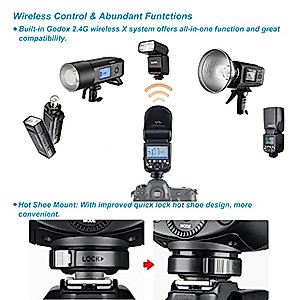 Godox V1-S Round Head Camera Flash for Sony, 2.4G 1/8000 HSS TTL Flash Speedlite, 480 Full Power Shots, 10 Level LED Modeling Lamp Compatible for Sony Camera