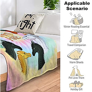 3D Printed Anti Pilling Flannel Blanket Warm Throw Blanket Ultra-Soft and Suitable for All Seasons Luxurious Carpet 50"X40"