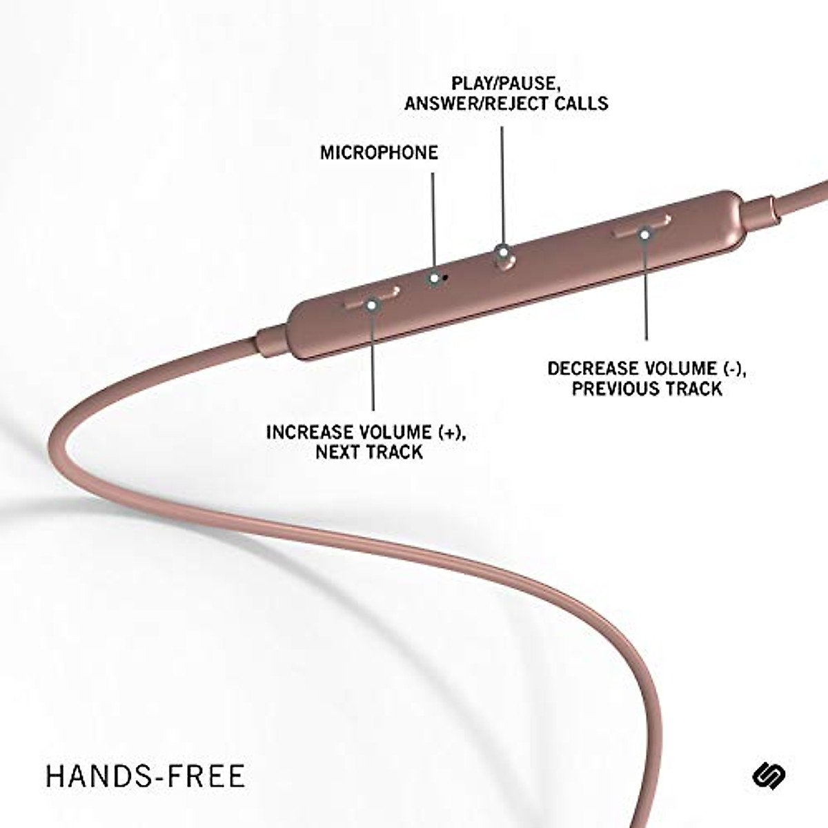 Urbanista Chicago Bluetooth Sports Earphones, High Performance, IPX4 Rated Water Resistant, Call-Handling with Microphone, Sport Carry Pouch, Rose Gold