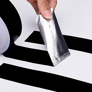 LLPT Aluminum Black Foil Tape 2 Inches x 55 Yards 3.94 Mil Heavy Duty Adhesive HVAC Sealing Hot Cold Air Duct Tape for Pipe Metal Repair (BF255)