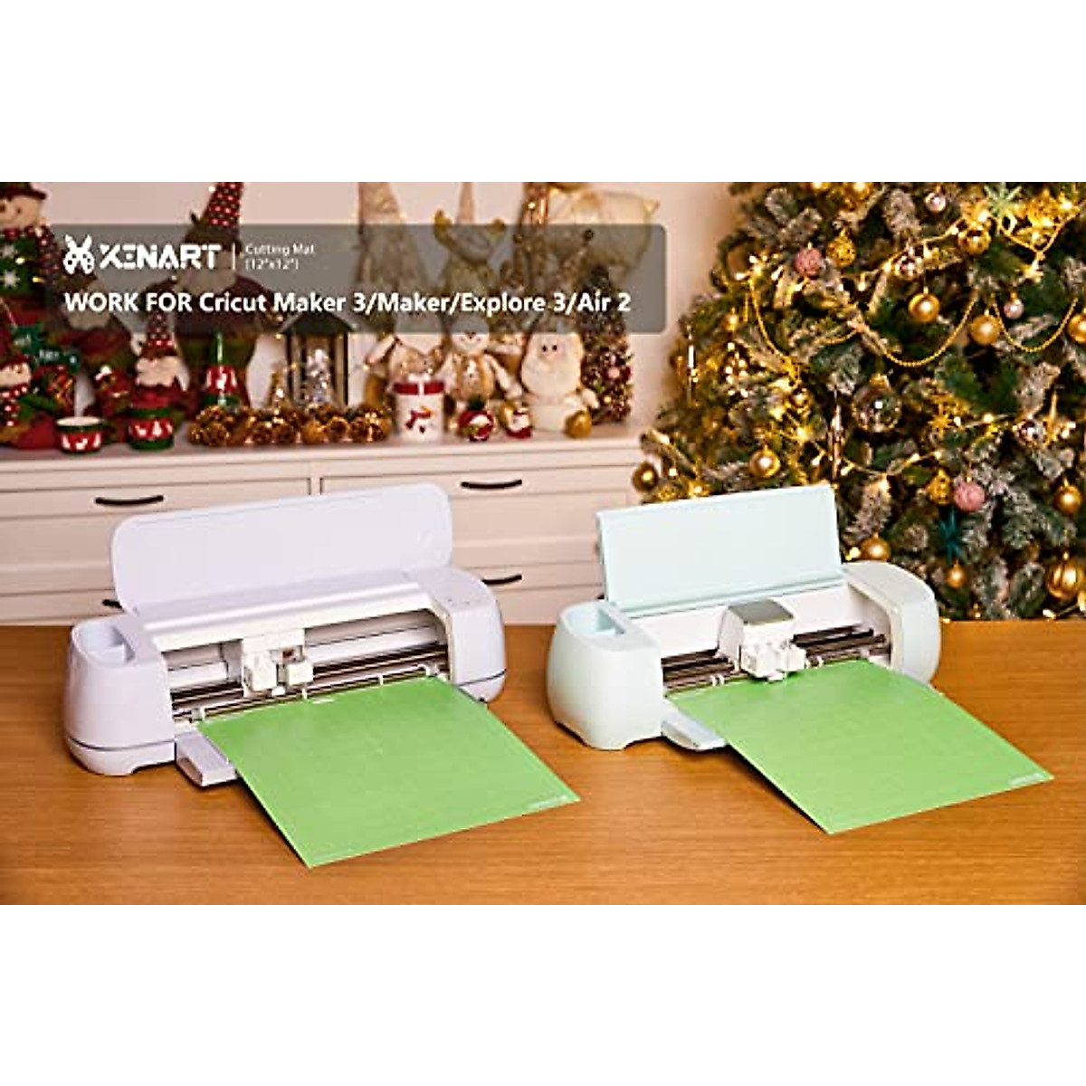 XINART StandardGrip Cutting Mat for Cricut Maker 3/Maker/Explore 3/Air 2/Air/One(12x12 Inch, 3 Mats) Standard Adhesive Sticky Green Quilting Cricket Cutting Mats Replacement Accessories for Cricut