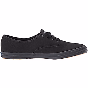 Keds Women's Champion Original Canvas Lace-Up Sneaker, Black/Black, 7 M US