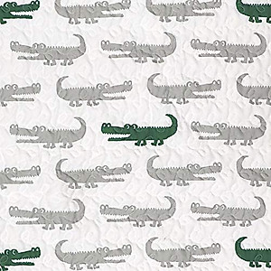 Lush Decor Lush Décor Alligator Sherpa Throw, 60" x 50", Gray/Green