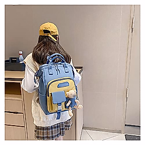 DINGZZ Women Waterproof Candy Color Backpacks Fancy School Bags for Teenage Girl Cute Travel Rucksack (Color : E, Size : 26 * 18 * 40CM)