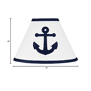 Anchors Away Nautical Navy Blue and White Baby and Childrens Lamp Shade